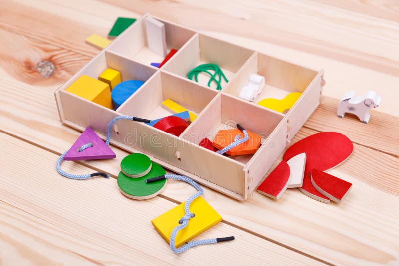 A box with toys elements stock image. Image of children - 119599879