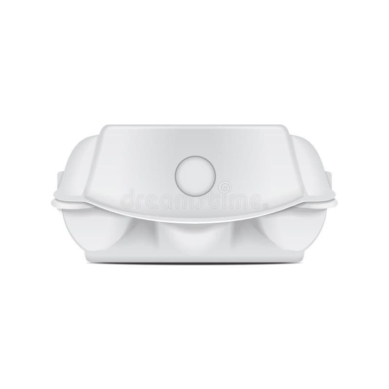 Box Tray for Eggs Mock Up Vector Template, White Empty Clamshell ...