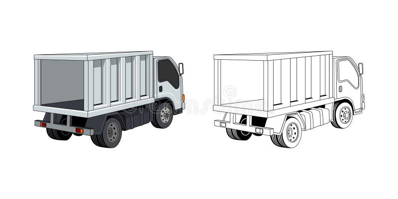 Box Truck Cartoon Design Illustration Stock Illustration - Illustration ...