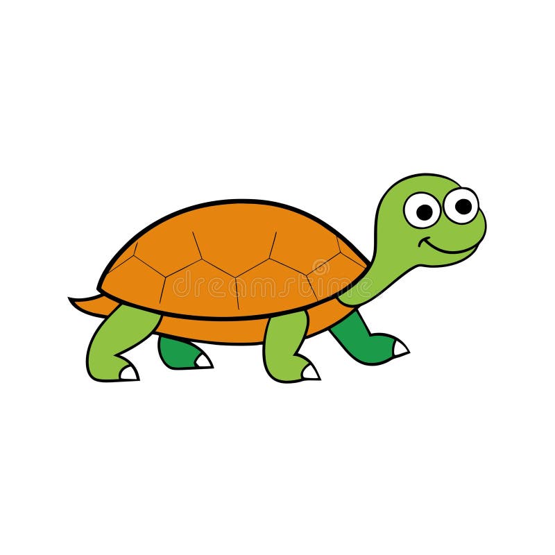 Box Turtle Walks Icon Vector Illustration Stock Vector - Illustration ...