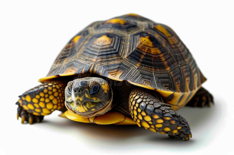 Box Turtle with Yellow and Red Shell is Looking at Something ...
