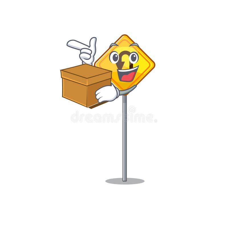 With Box U Turn Sign Shaped the Cartoon Stock Vector - Illustration of ...