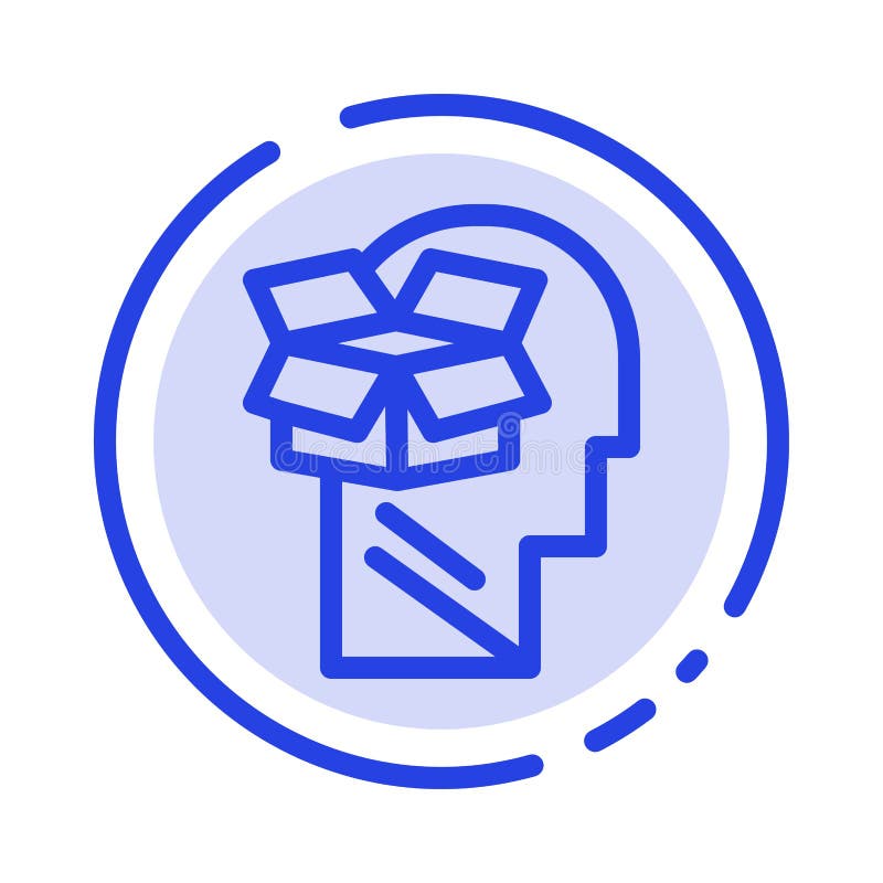 Box, Unbox, Data, User, Male Blue Dotted Line Line Icon Stock Vector ...