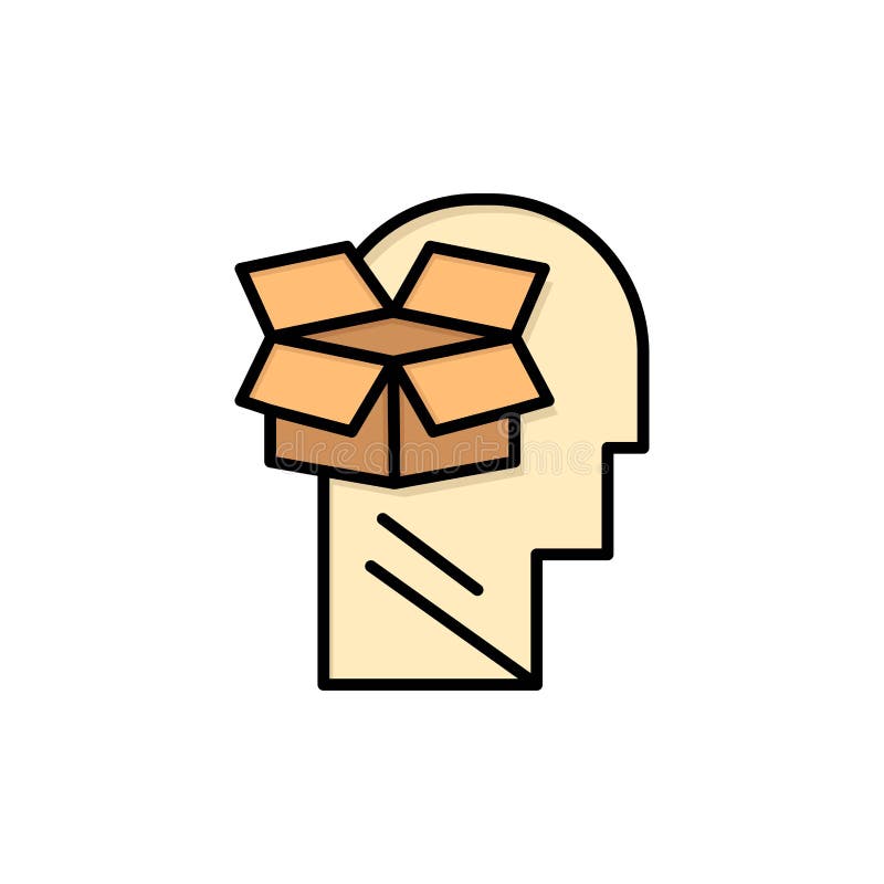 Box, Unbox, Data, User, Male Flat Color Icon. Vector Icon Banner ...