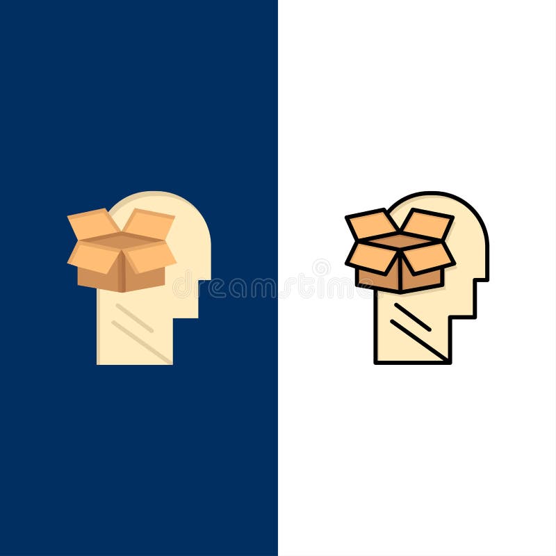 Box, Unbox, Data, User, Male Icons. Flat and Line Filled Icon Set ...