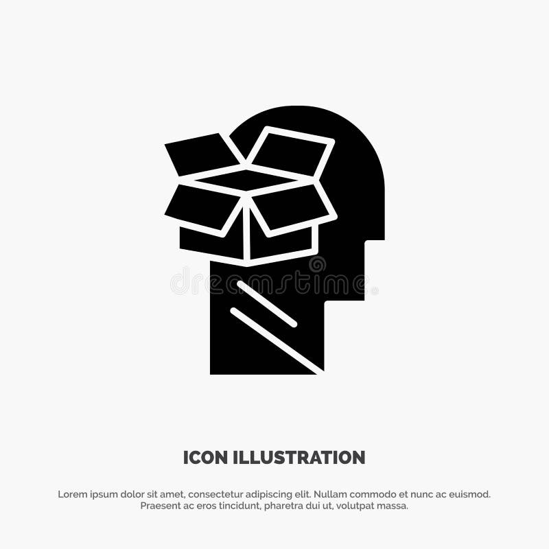 Box, Unbox, Data, User, Male Solid Glyph Icon Vector Stock Vector ...