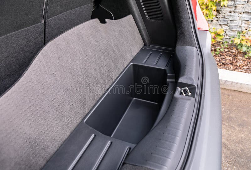 Box Under the Floor of the Car Trunk Stock Image - Image of closeup ...