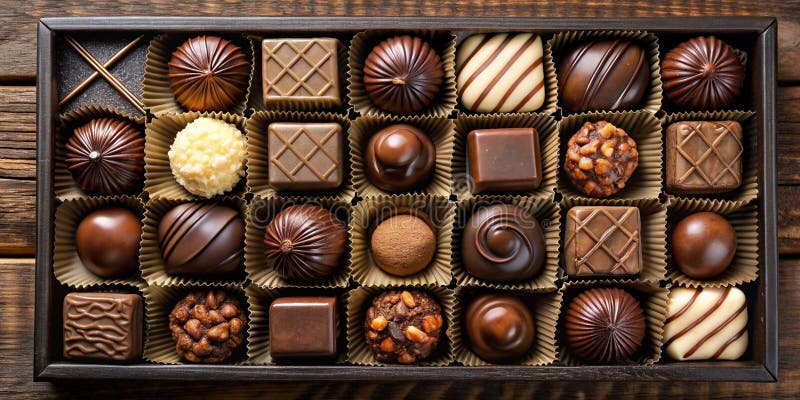 A Box of a Variety of Chocolates AI-Generated Content Stock ...