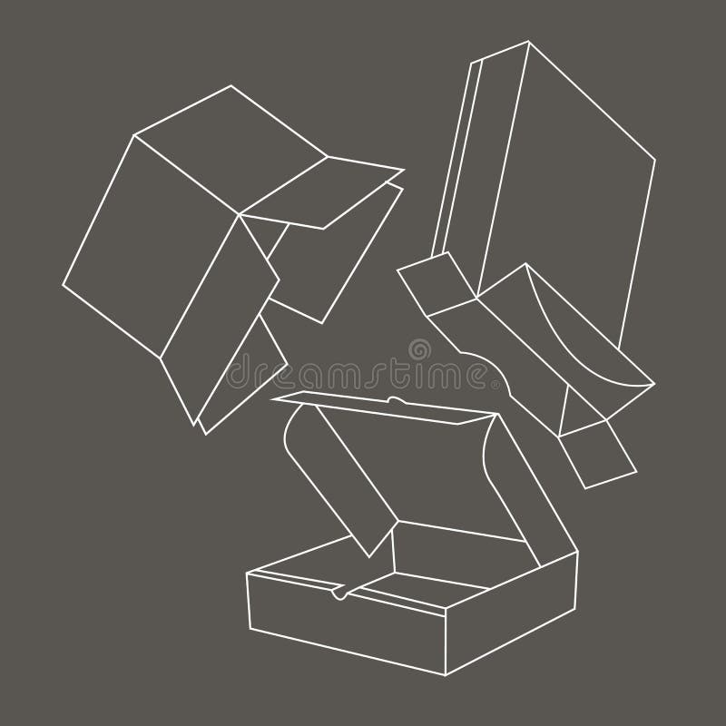Box Vector Gift Set Shape Illustration Package Carton Open Stock Vector ...