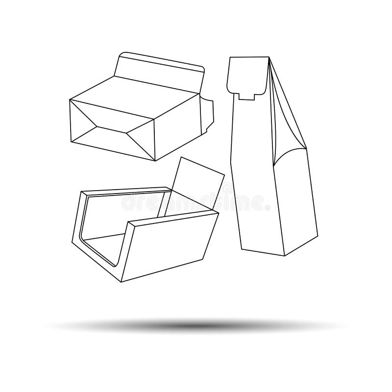 Box Vector Gift Set Shape Illustration Package Carton Open Stock Vector ...