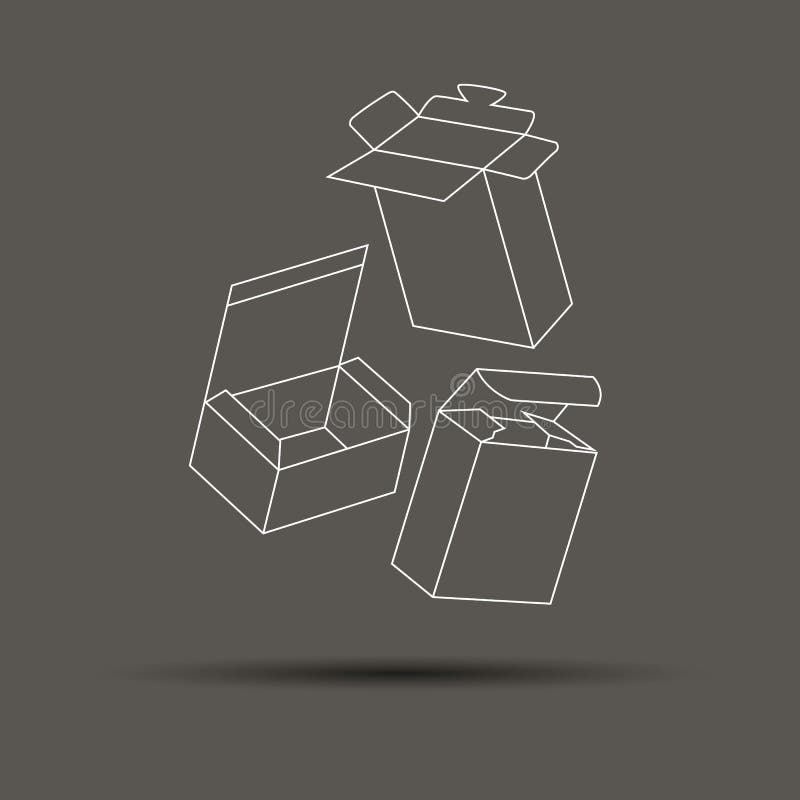 Box Vector Gift Set Shape Illustration Package Carton Open Stock Vector ...