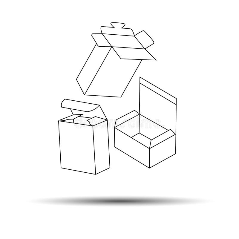 Box Vector Gift Set Shape Illustration Package Carton Open Stock Vector ...