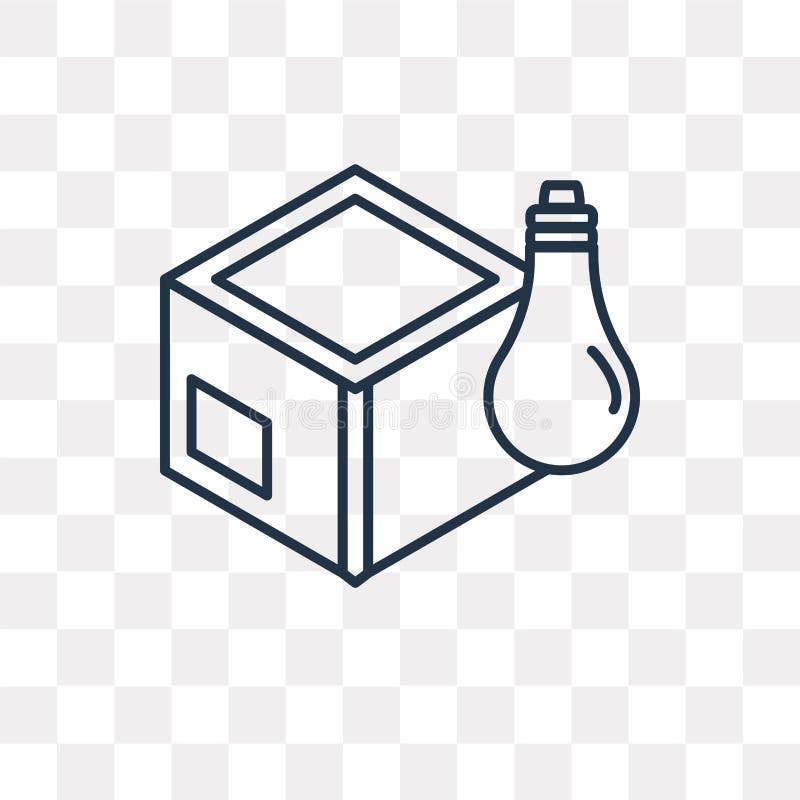 Box Vector Icon Isolated on Transparent Background, Linear Box T Stock ...