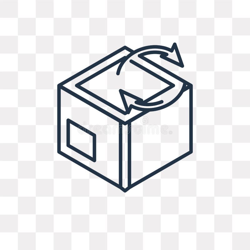 Box Vector Icon Isolated on Transparent Background, Linear Box T Stock ...