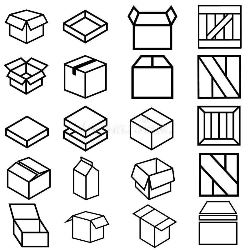 Box Vector Icons Set. Box Icon. Package Illustration Symbol Collection ...