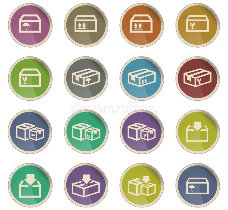 Box icon set stock vector. Illustration of open, parcel - 123568209