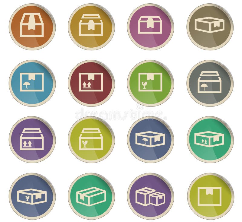 Box icon set stock vector. Illustration of mail, square - 123568267