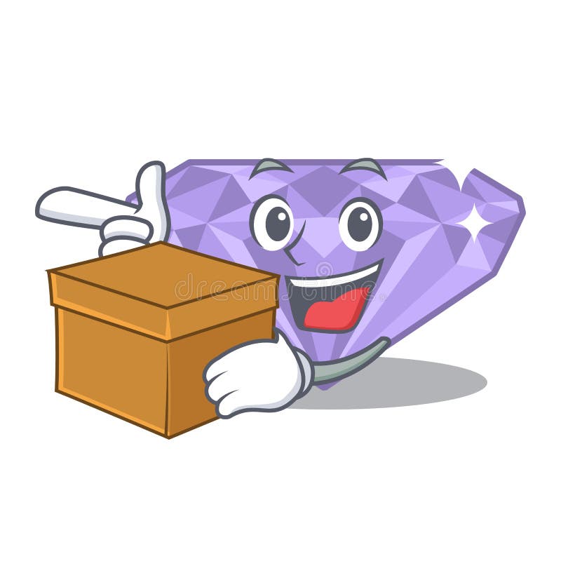 With Box Violet Diamond Isolated with the Character Stock Vector ...