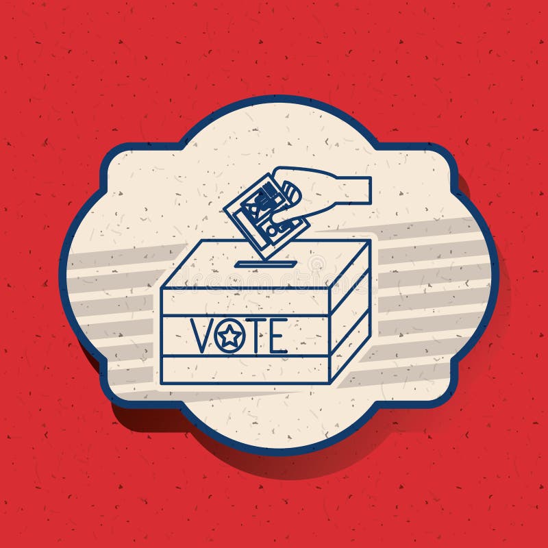 Box of Vote Inside Frame Design Stock Vector - Illustration of ...