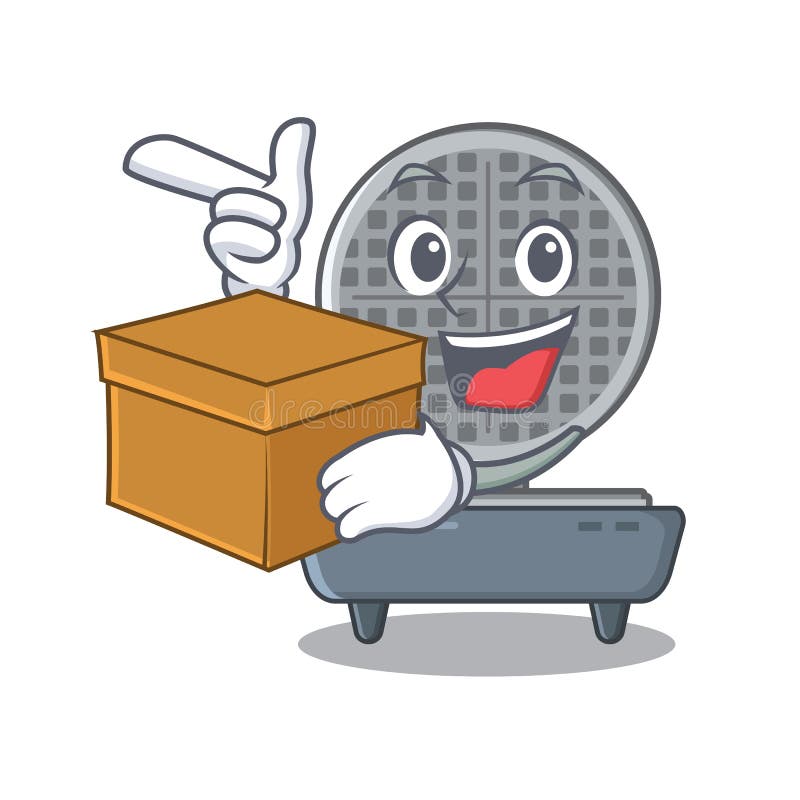 With Box Waffle Iron Isolated in the Cartoon Stock Vector ...