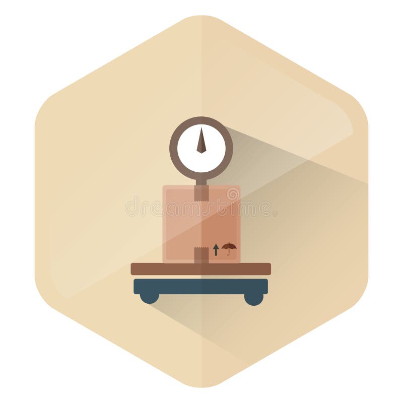 Box on Weighing Machine. Vector Illustration Decorative Design Stock ...