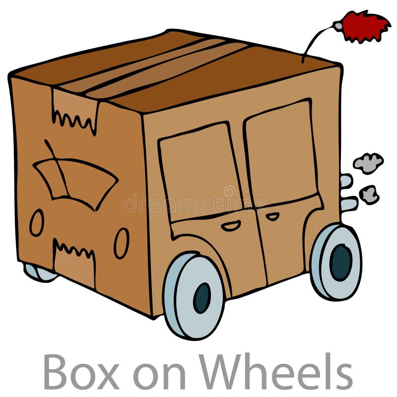 Box on Wheels stock vector. Illustration of wheels, drawing - 17589851