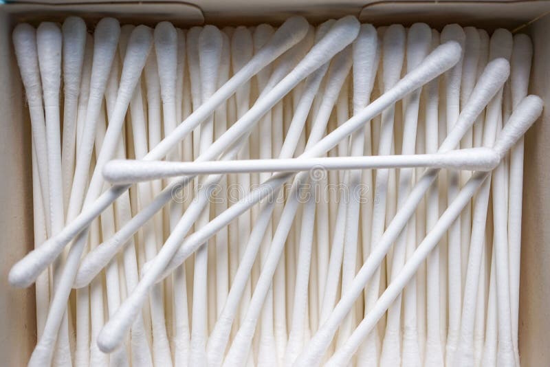 Box of White Cotton Swabs, the Hygienic Product Stock Photo - Image of ...