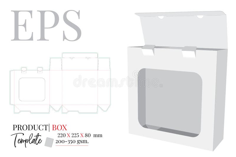 Window Open Brochure Template, Vector with Die Cut Layers. White, Clear ...