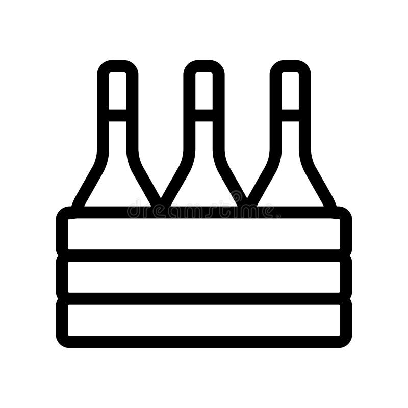 A Box of Wine Icon Vector. Isolated Contour Symbol Illustration Stock ...