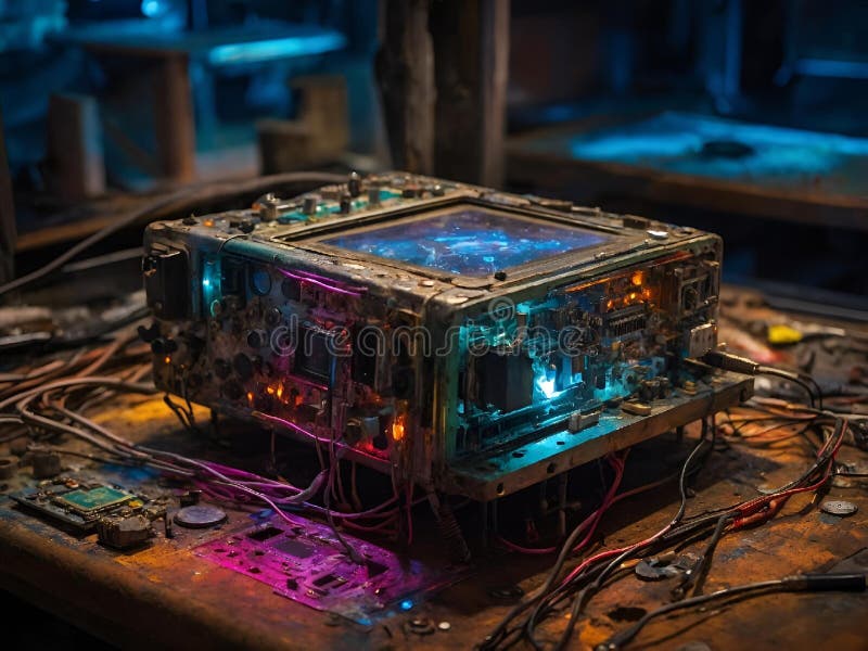 A Box with Wires, Computer Components and Electrical Equipment Sitting ...