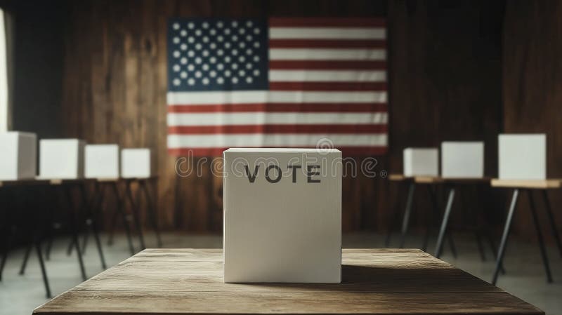 A Box with the Word Vote on it is Sitting on a Table Stock Image ...