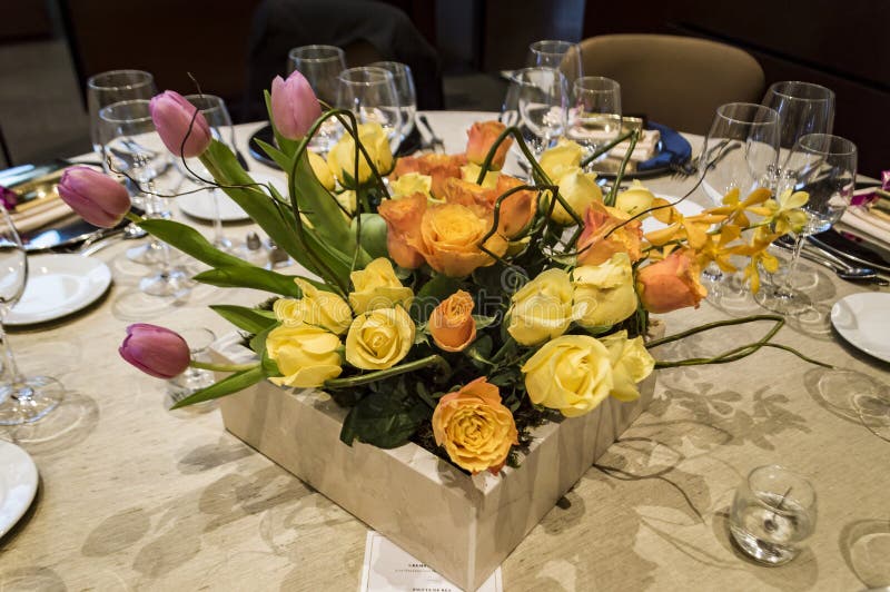 Box of Yellow Roses and Tulips Stock Photo - Image of roses, yellow ...