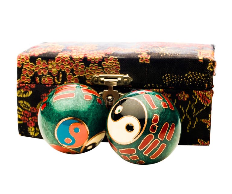 Box with Yin Yang balls stock image. Image of culture - 28005453