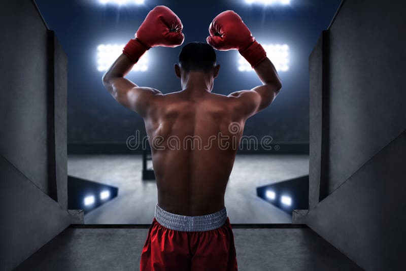 Boxeador En Entrada De La Arena De Boxeo Foto de archivo - Imagen de ...
