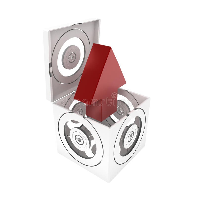 Boxed Arrow stock illustration. Illustration of sign, target - 4805610