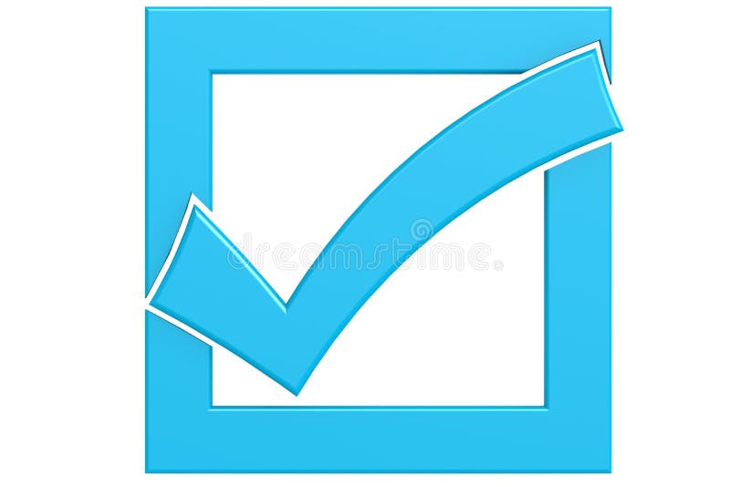 Boxed Blue Tick stock illustration. Illustration of symbol - 79299338