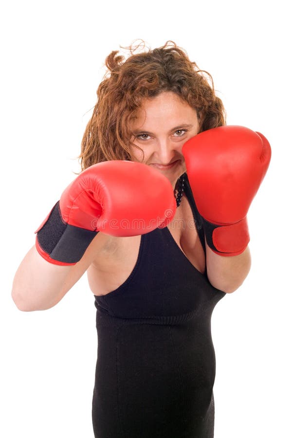 Boxeo de la mujer foto de archivo. Imagen de fondo, guantes - 4480030