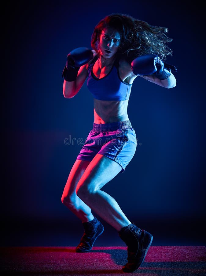 Boxeo Del Boxeador De La Mujer Imagen de archivo - Imagen de ...