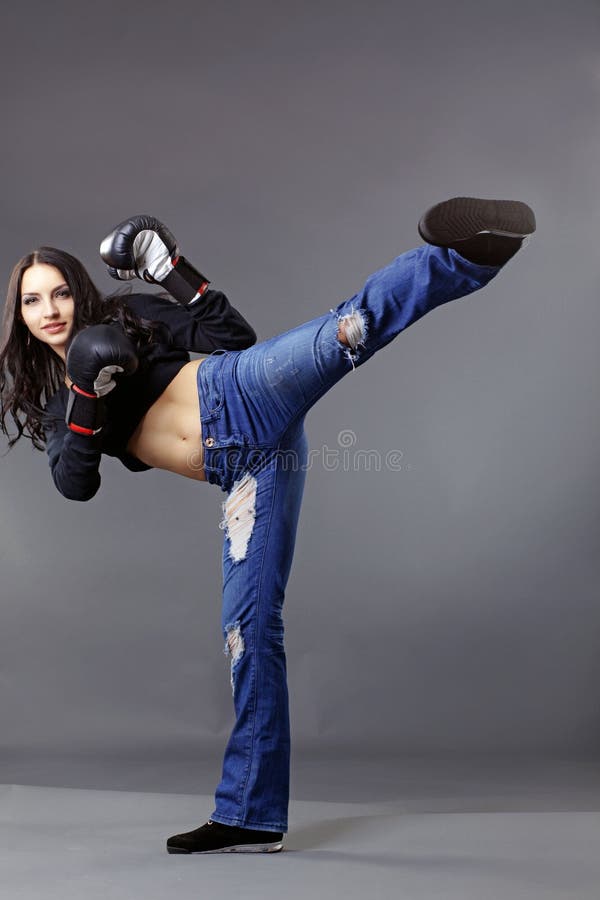 214 Female Boxer Fighting Pose Stock Photos - Free & Royalty-Free Stock ...