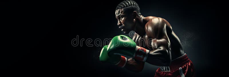 Boxer in Action during a Training Session Under Dramatic Lighting Stock ...