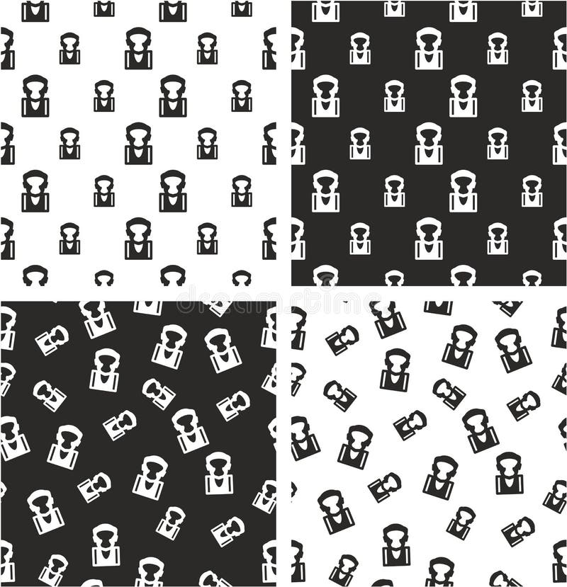 Boxer Avatar Big & Small Aligned & Random Seamless Pattern Set Stock ...