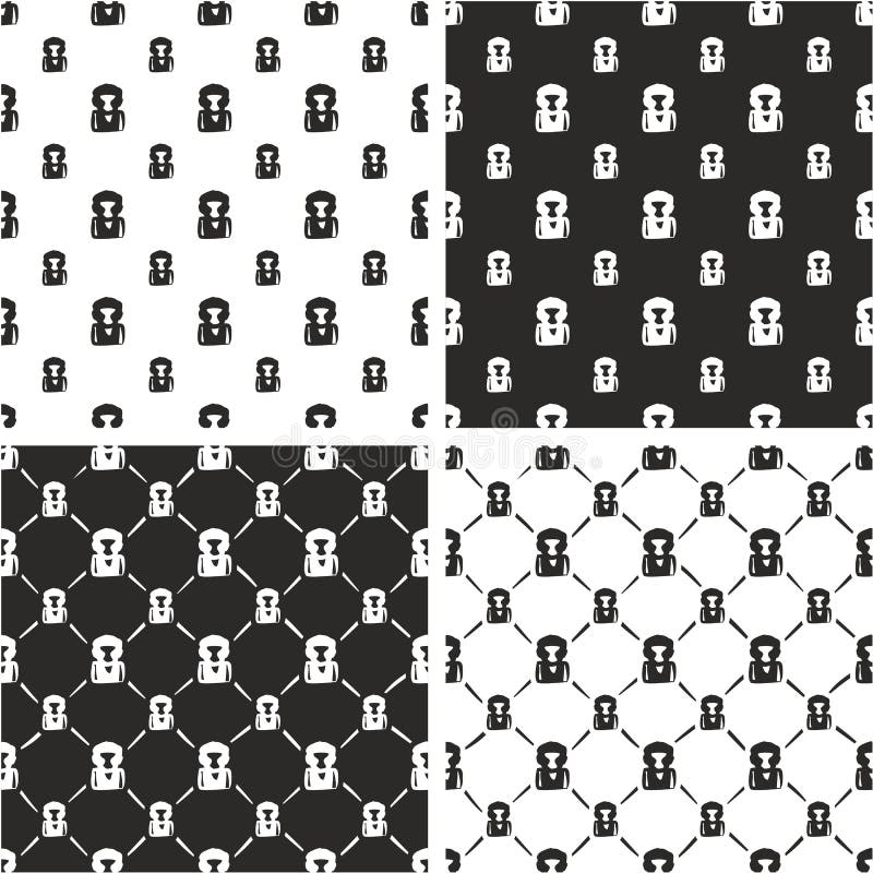 Boxer Avatar Big & Small Seamless Pattern Set Stock Vector ...