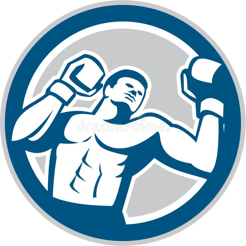 Boxer Boxing Boxing Circle Retro Stock Vector - Illustration of sports ...