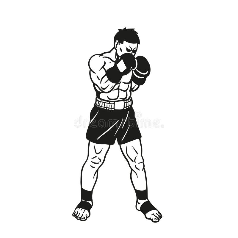 Boxer Fight Drawing Vector Sport Stock Vector - Illustration of design ...