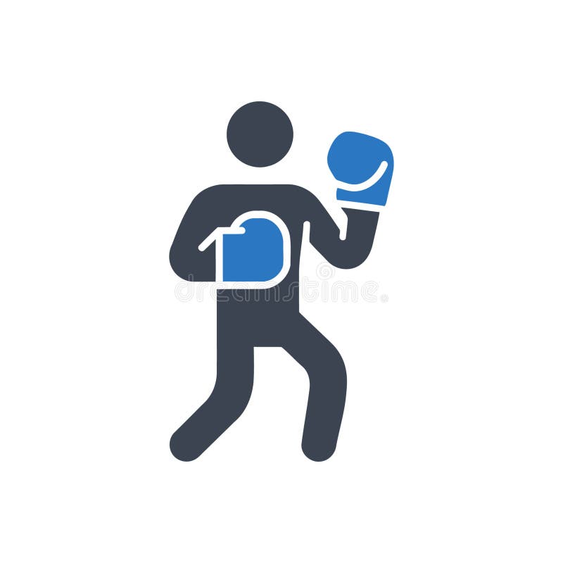 Boxer Fighting Icon stock vector. Illustration of sign - 375316605