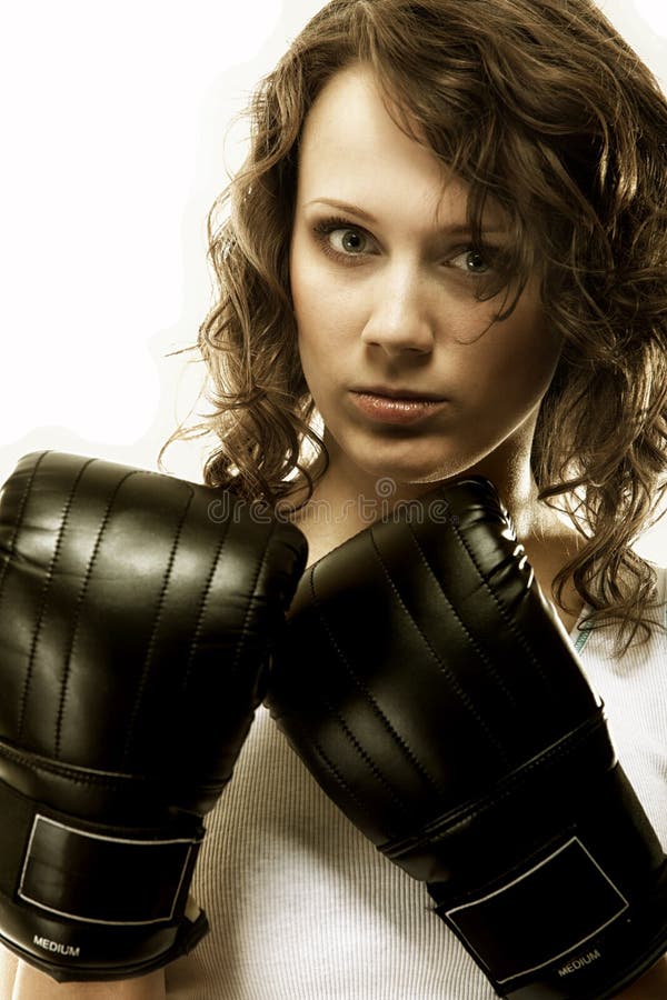 279 Fit Woman Boxing Isolated Over White Background Photos Free