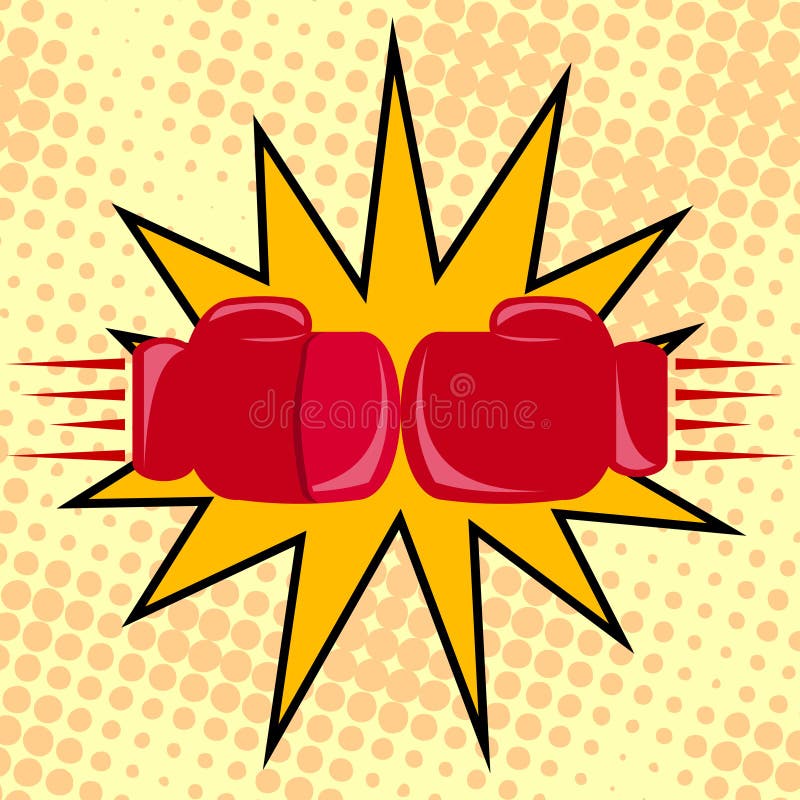 Boxer gloves hitting stock vector. Illustration of sports - 43963180