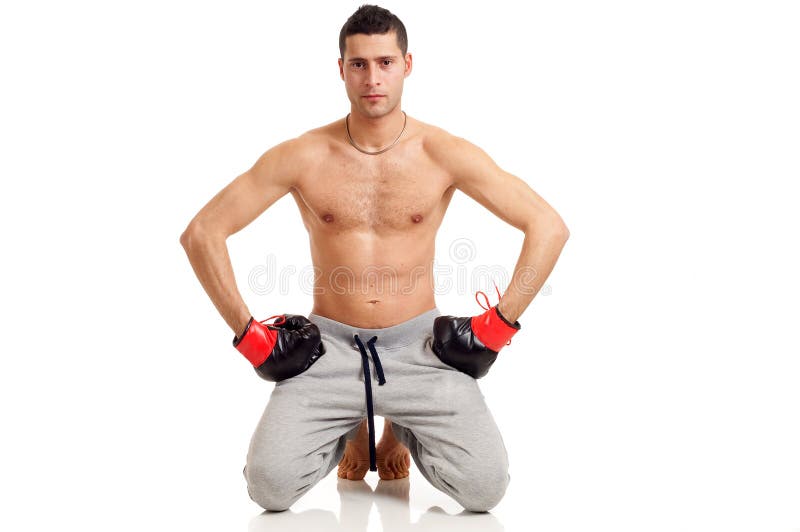 Boxer on the ground stock image. Image of fitness, fighter - 14093935