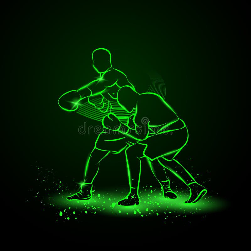 Boxer Has Hit and the Opponent Falls in Knockout. Stock Vector ...