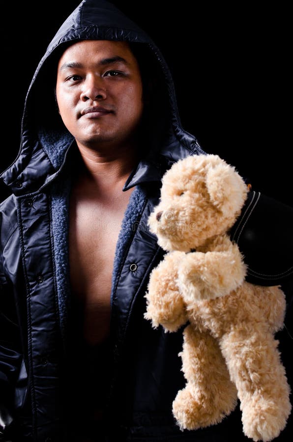 Boxer holding teddy bear stock image. Image of portrait - 22844301